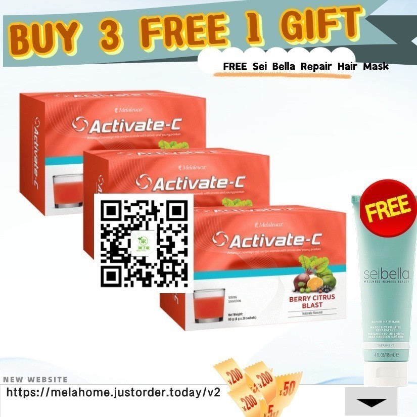 Buy 3 Free 1 Gift(Sei Bella Repair Hair Mask worth RM126)-New Product-Activate-C Drink | Shopee ...