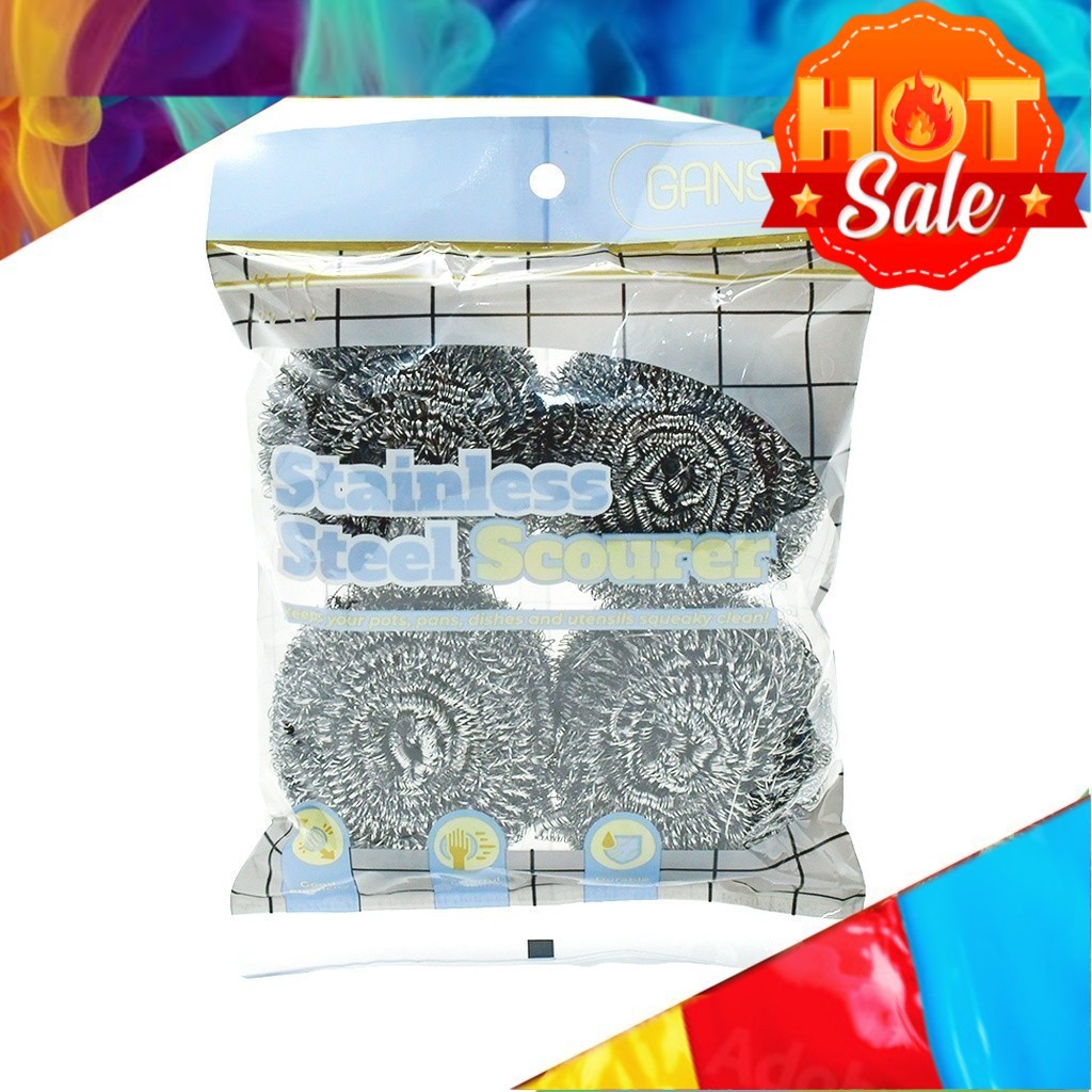 (4pcs/pack) Berus Besi Pencuci Periuk, Berus Besi, Ganso Stainless ...
