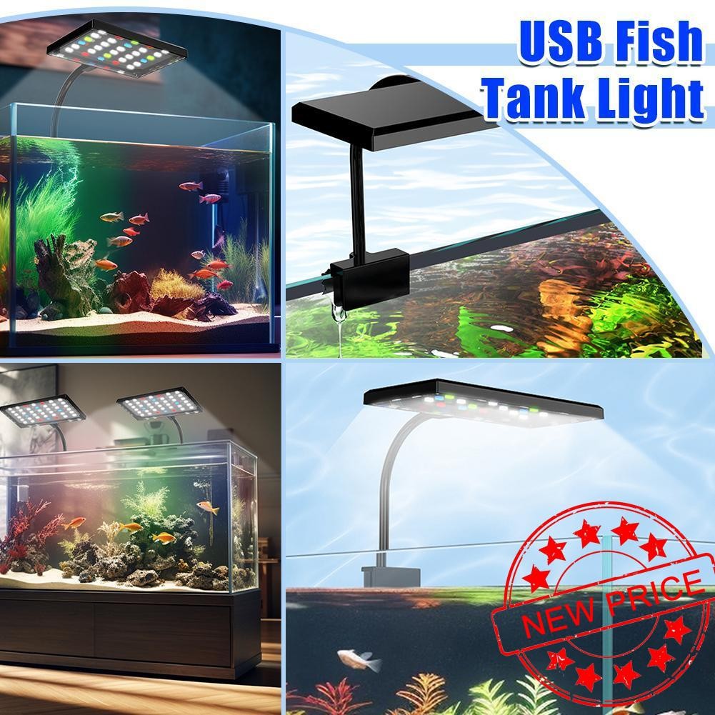 Usb Aquarium Led Light Full Spectrum Aquatic Plant Lamp Dimmable Grow ...
