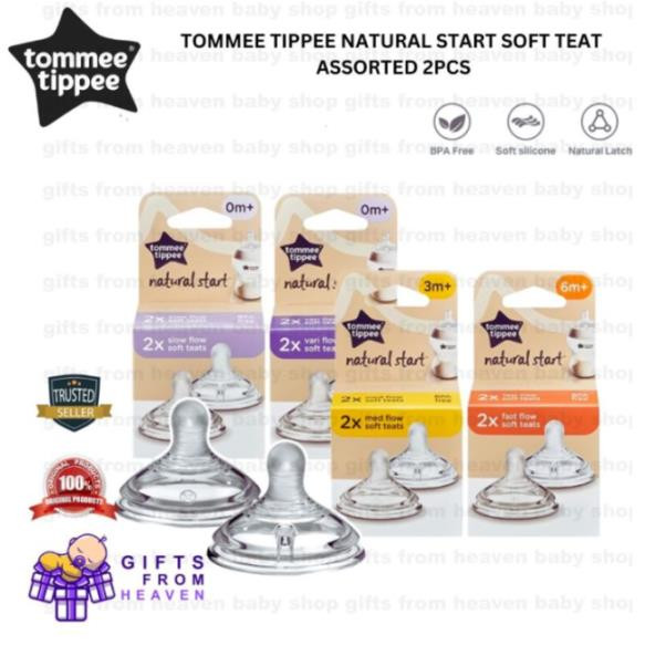 Tommee Tippee CTN Soft Teat/Natural Start Teat (2pcs in a pack) ASST ...