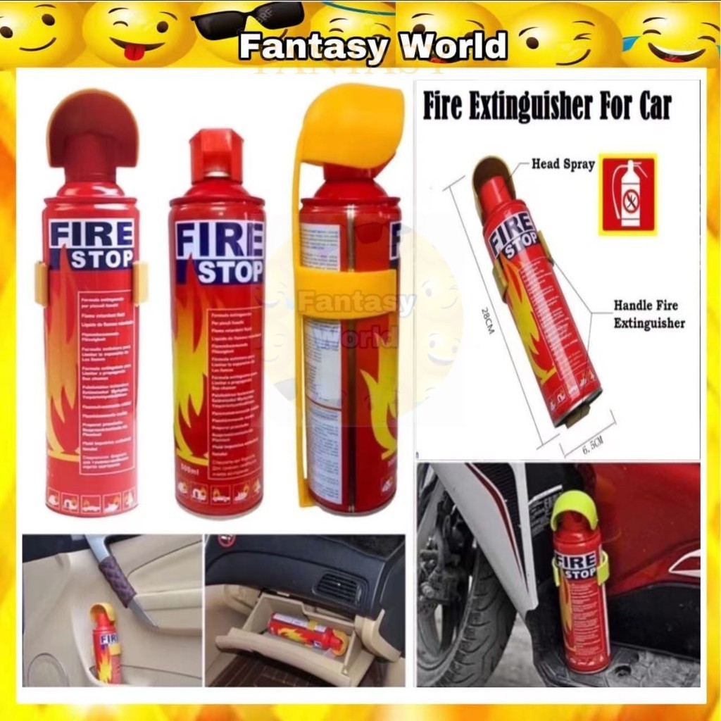 (500ml) Portable Mini Car Fire Extinguisher Fire Stop Foam Spray Fire ...