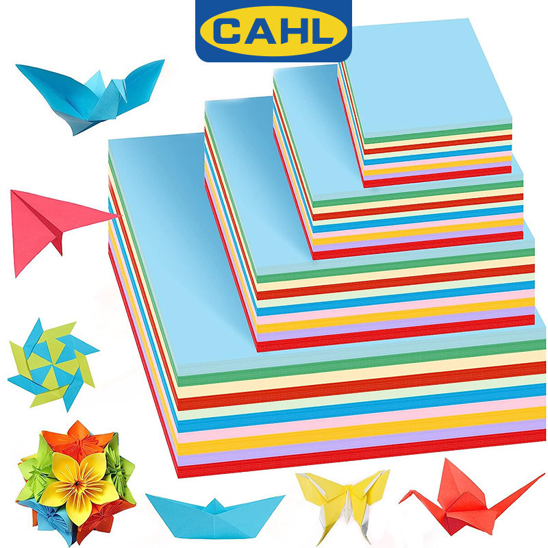 100Sheets/set Origami Paper Assorted Sizes DIY Paper Vivid Colored ...