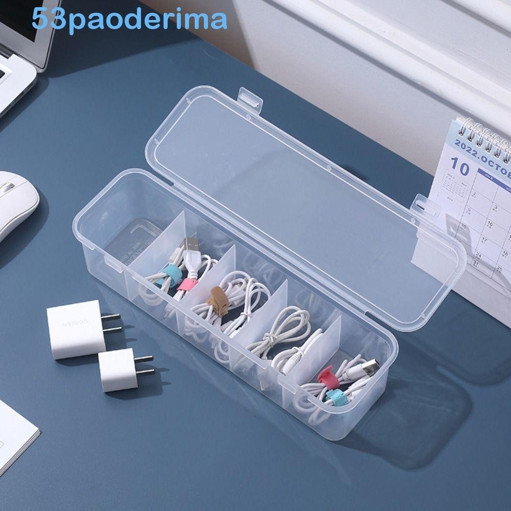 PAODERIMA Data Cable Storage Box, Transparent Waterproof Desktop ...