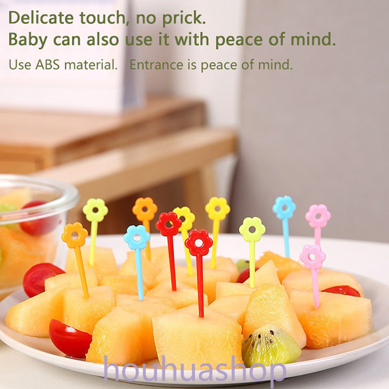 12pcs/set Plastic Fruit Fork Picks Mini Cartoon Children Snack Cake ...