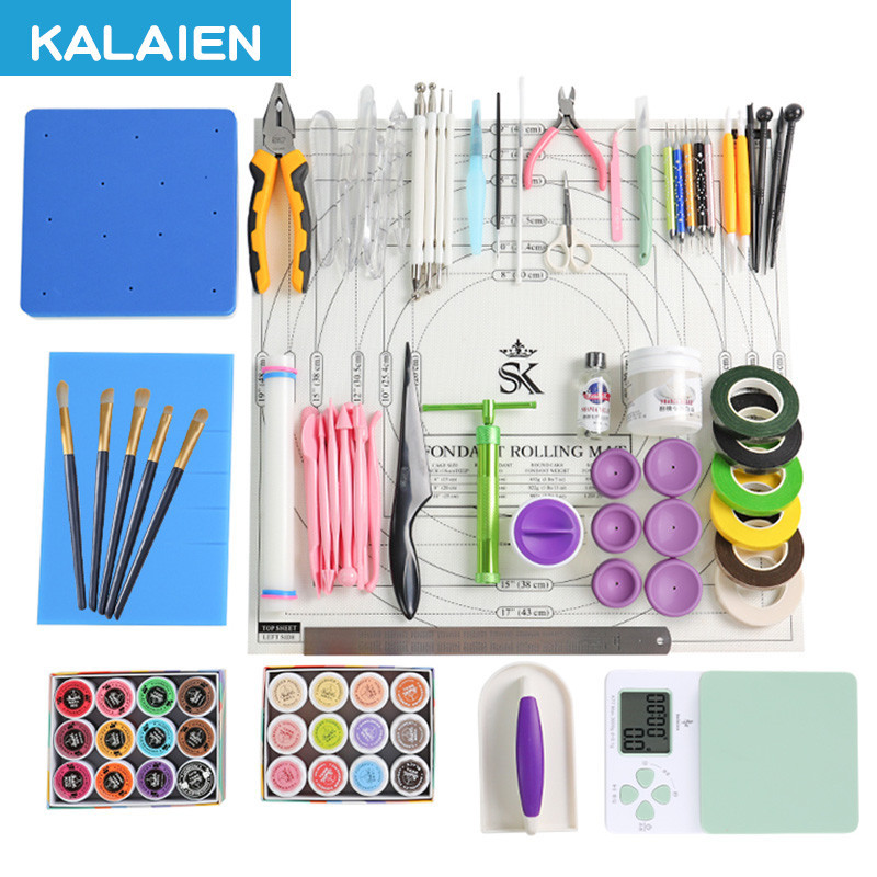 KALAIEN Fondant Tool Set Fondant Flower Mold Set Action Figure Making ...