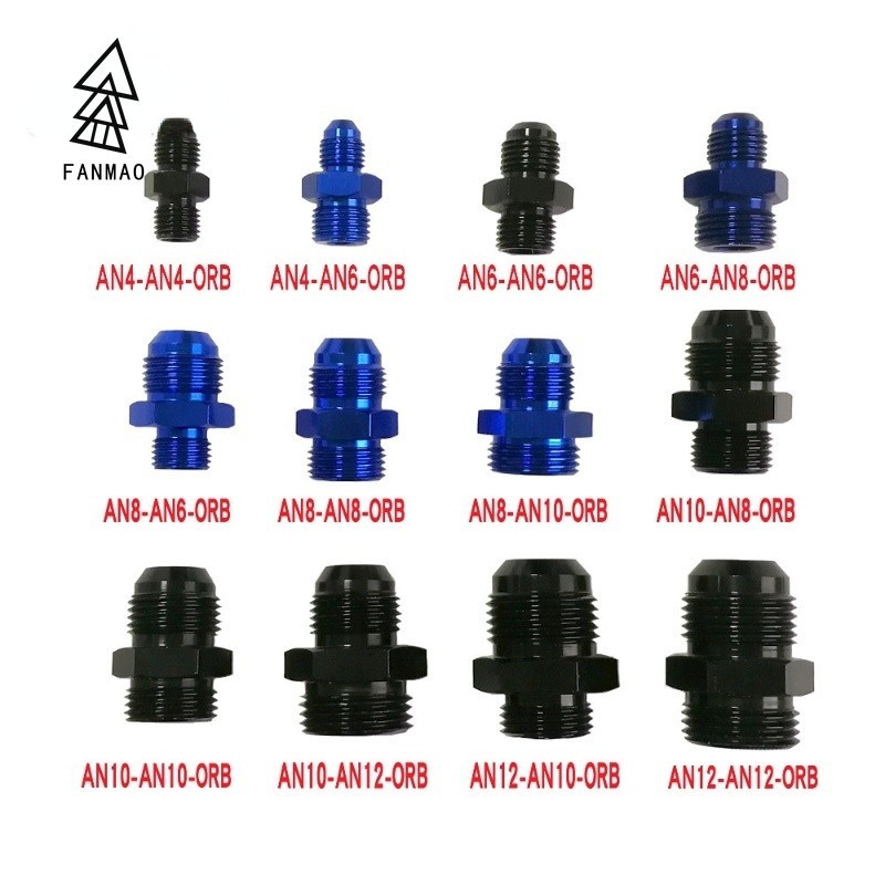 FANMAO Universal ORB Fuel Line Hose Straight Fitting Male Adapter AN to AN O-Ring Boss AN4 AN6 ...
