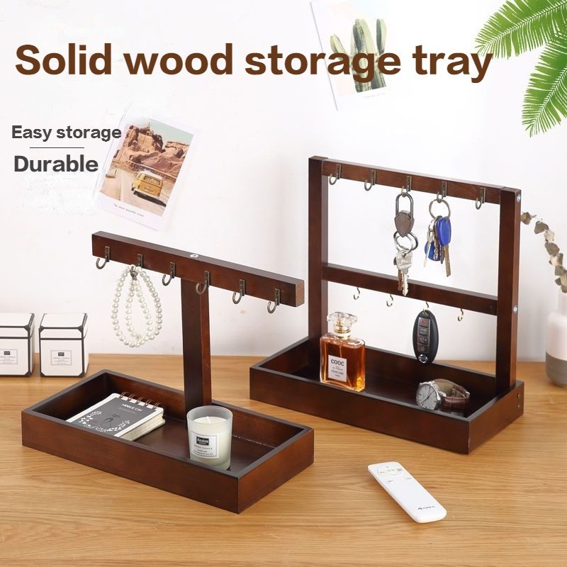 Pure Solid Wood Detachable Portable Entrance Door Key Storage Box ...