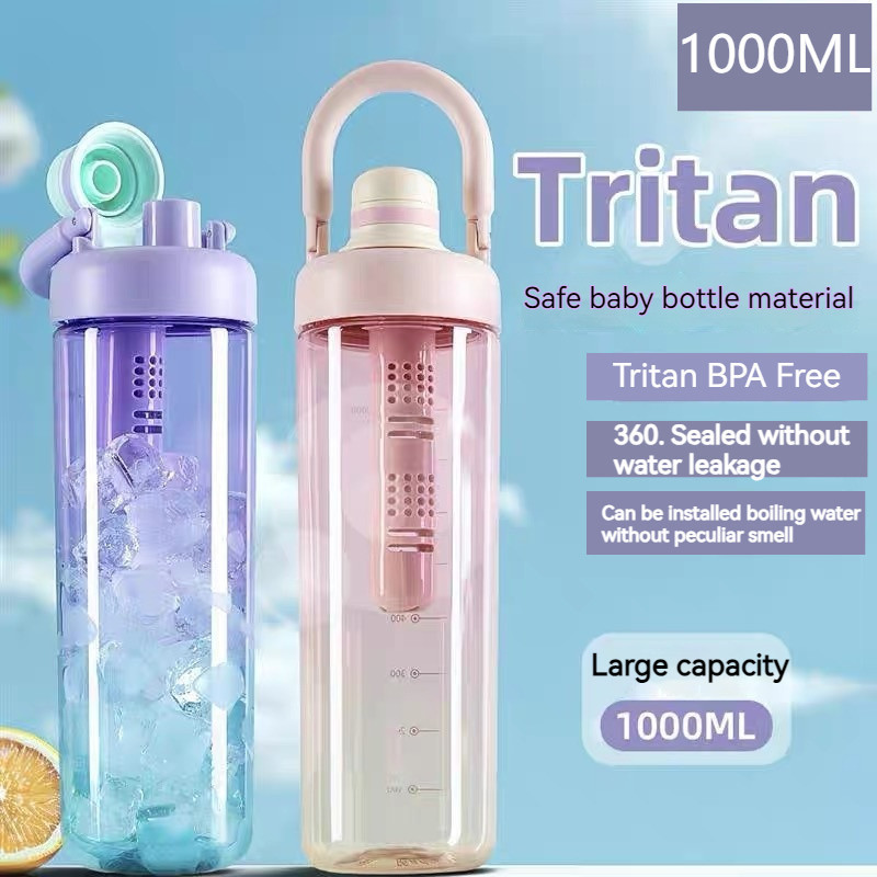 1000ml Straw Cup Water Bottle with Straw Botol BPA Free Water Bottle ...