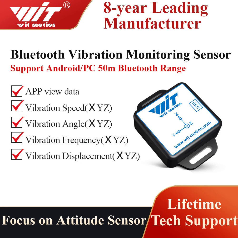 WitMotion WTVB01-BT50 Bluetooth 50m Sensor getaran multi-koneksi ...