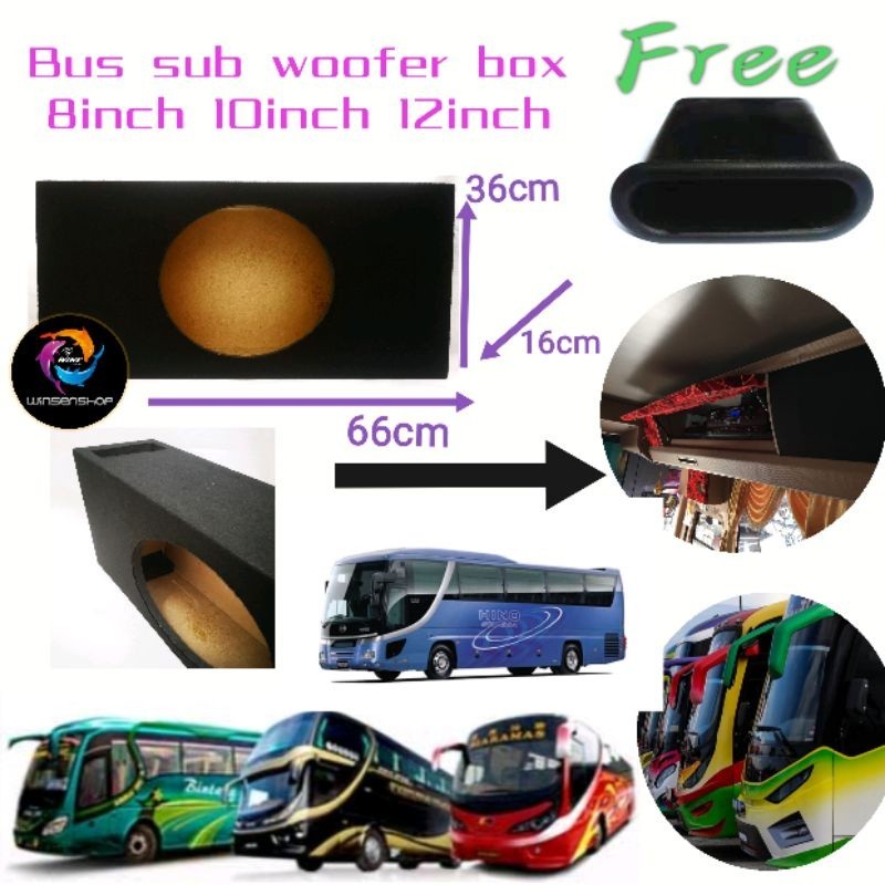 bus sub woofer box mdf 8inch 10inch 12inch wins | Shopee Malaysia