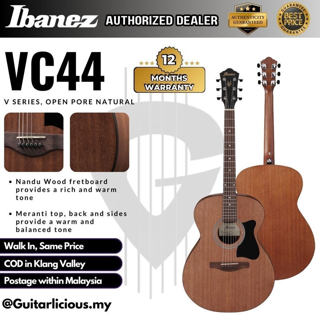 Ibanez VC44 V Series Acoustic Guitar, Open Pore Natural ( VC 44 / VC-44 / V44 ) | Shopee Malaysia