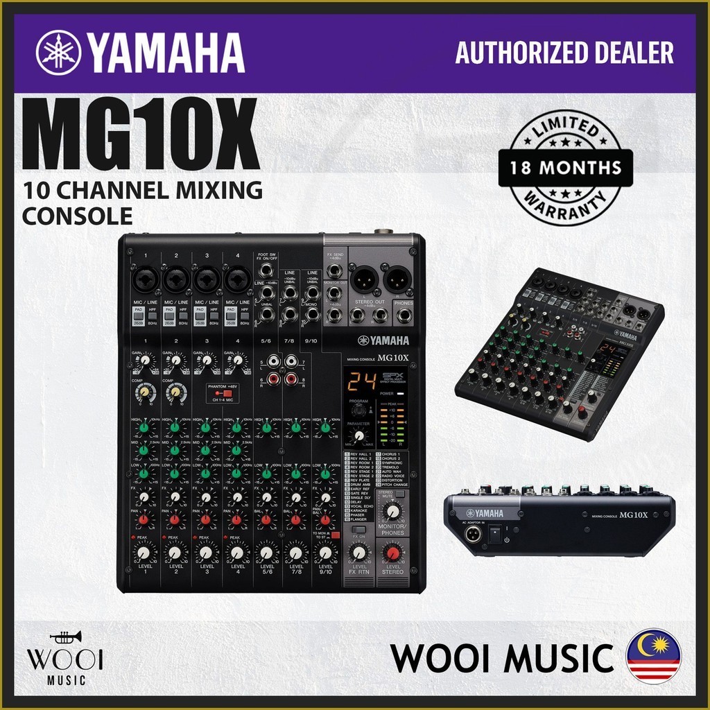 Yamaha MG10X 10-Channel Analogue Mixing Console Mixer with SPX Effects ...
