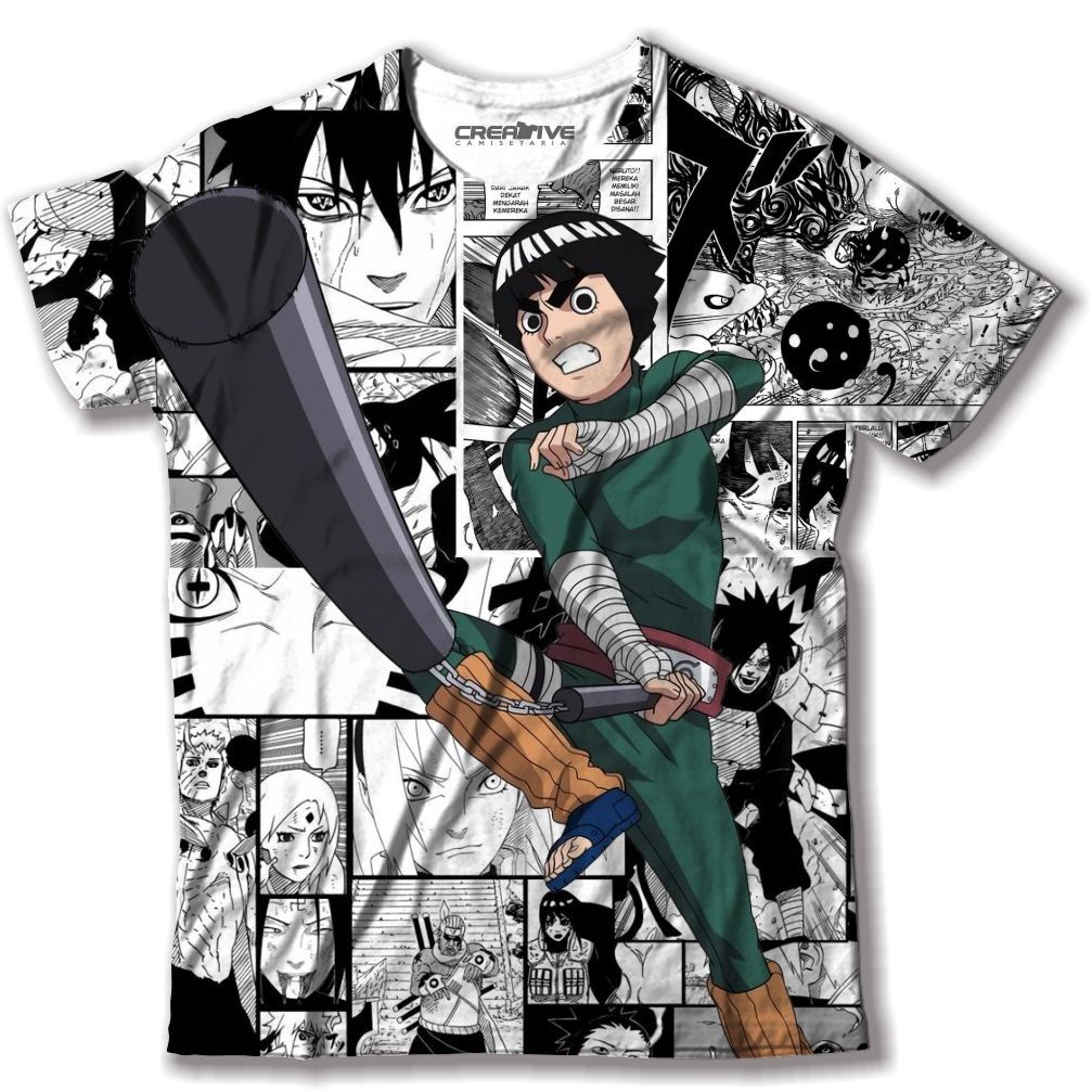 Naruto Anime Comics 3D Rock Lee T-shirt | Shopee Malaysia