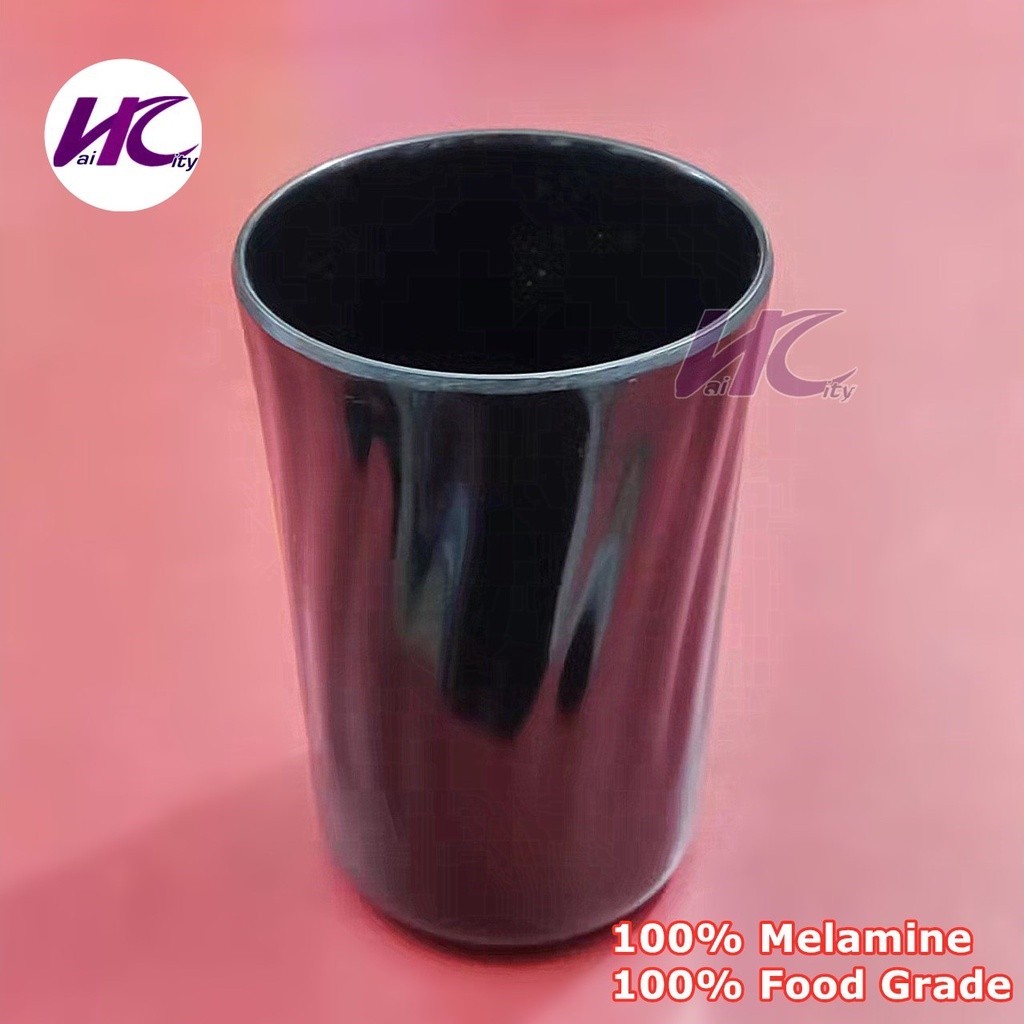 (HC) 210ml Black Melamine Water Drinking Cup 黑密胺水杯 Cawan Minum Air ...