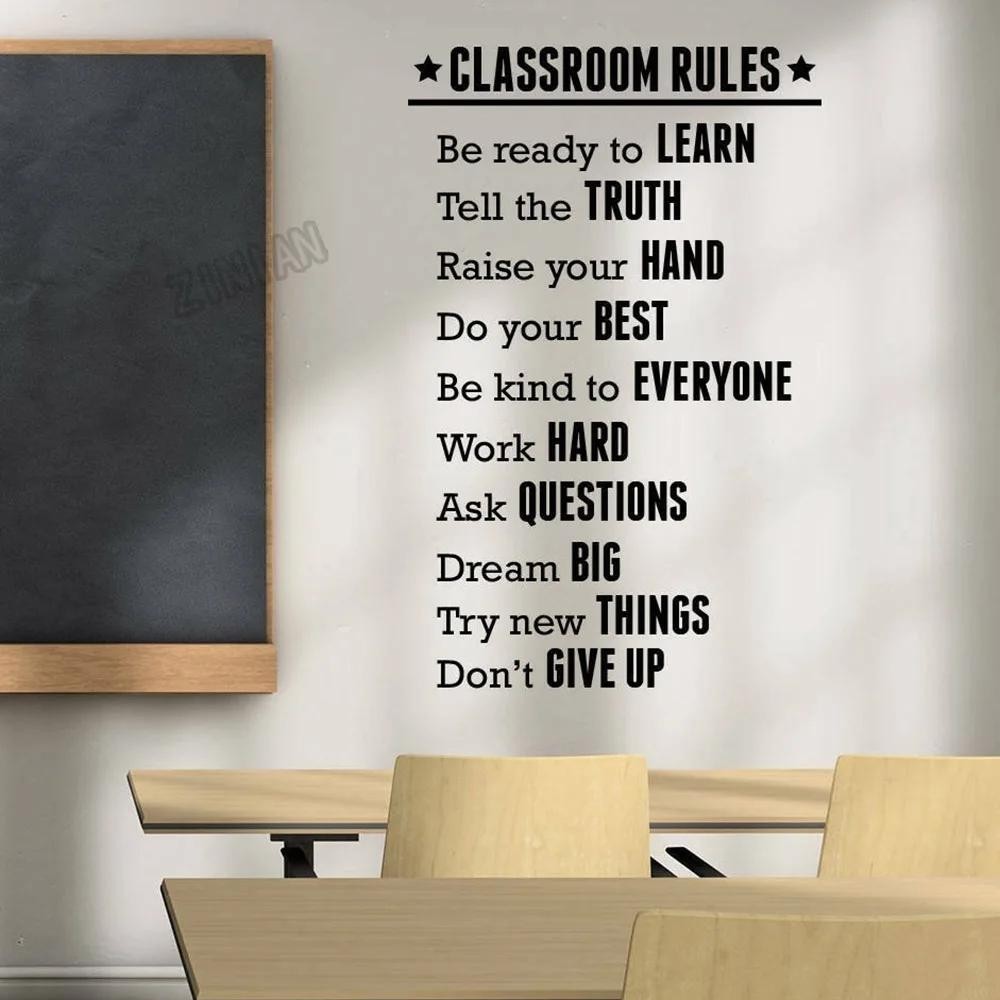 Classroom Rules Wall Sticker For School Vinyl Study Room Decoration ...