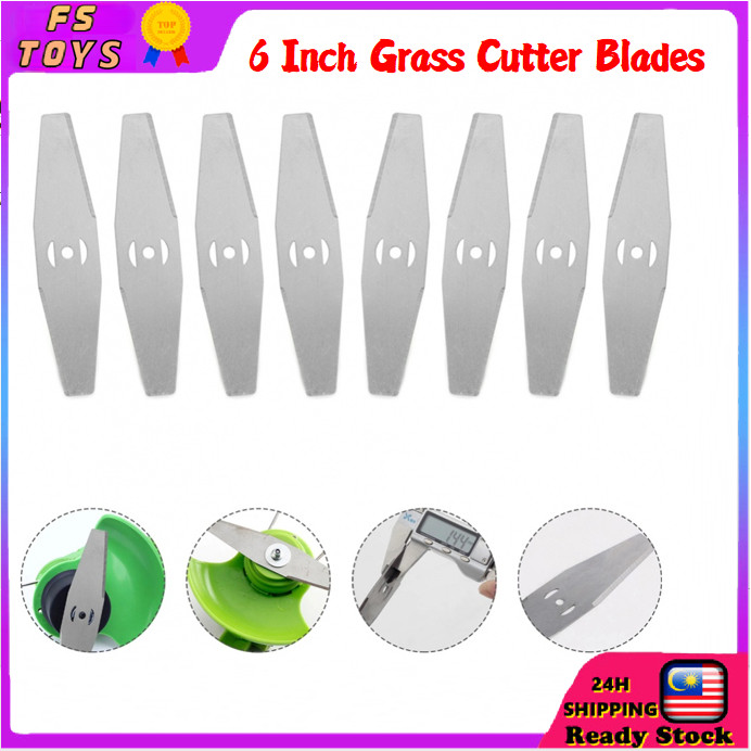 【READY STOCK】2/4/6/8/10PCS 6 Inch 3 Hole Alloy Blade Grass Cutter Blade ...
