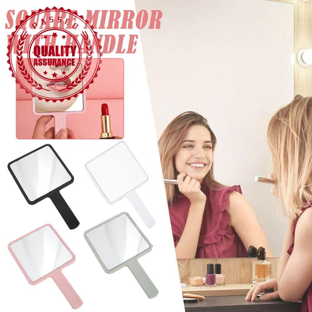 Handheld Makeup Mirror Square Makeup Vanity Mirror With Handle Hand ...