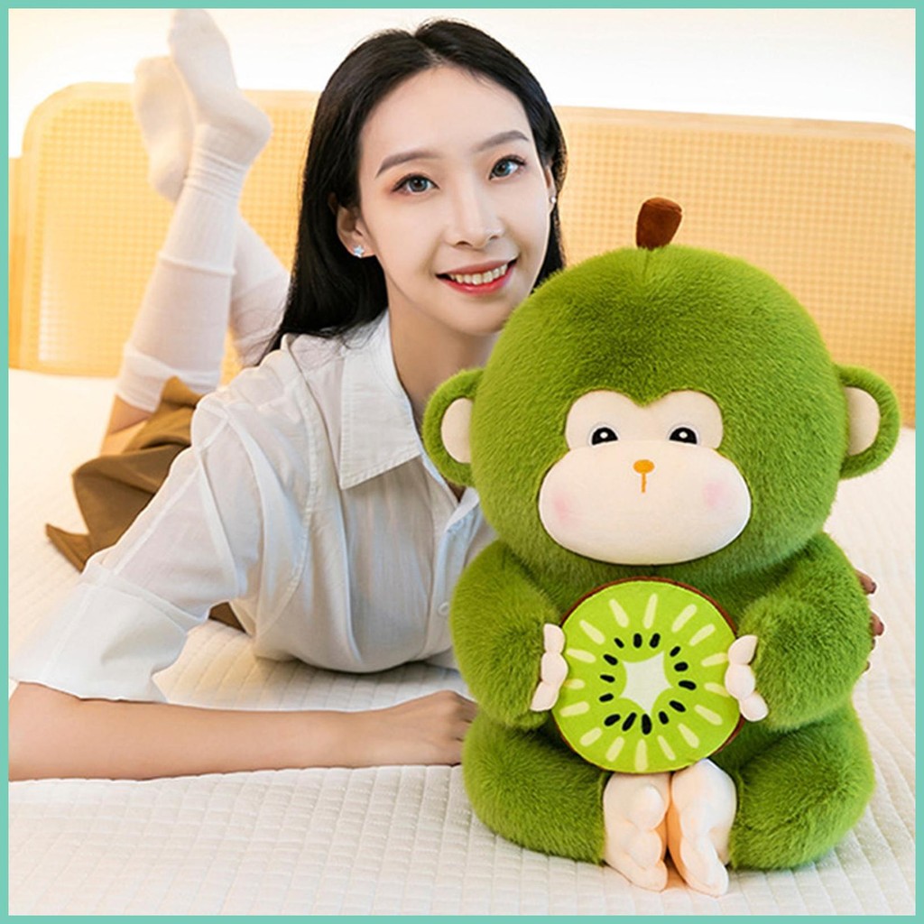 Stuffed Monkey Doll Cute Kiwi Monkey Plushie Doll 30cm Cartoon Monkey ...