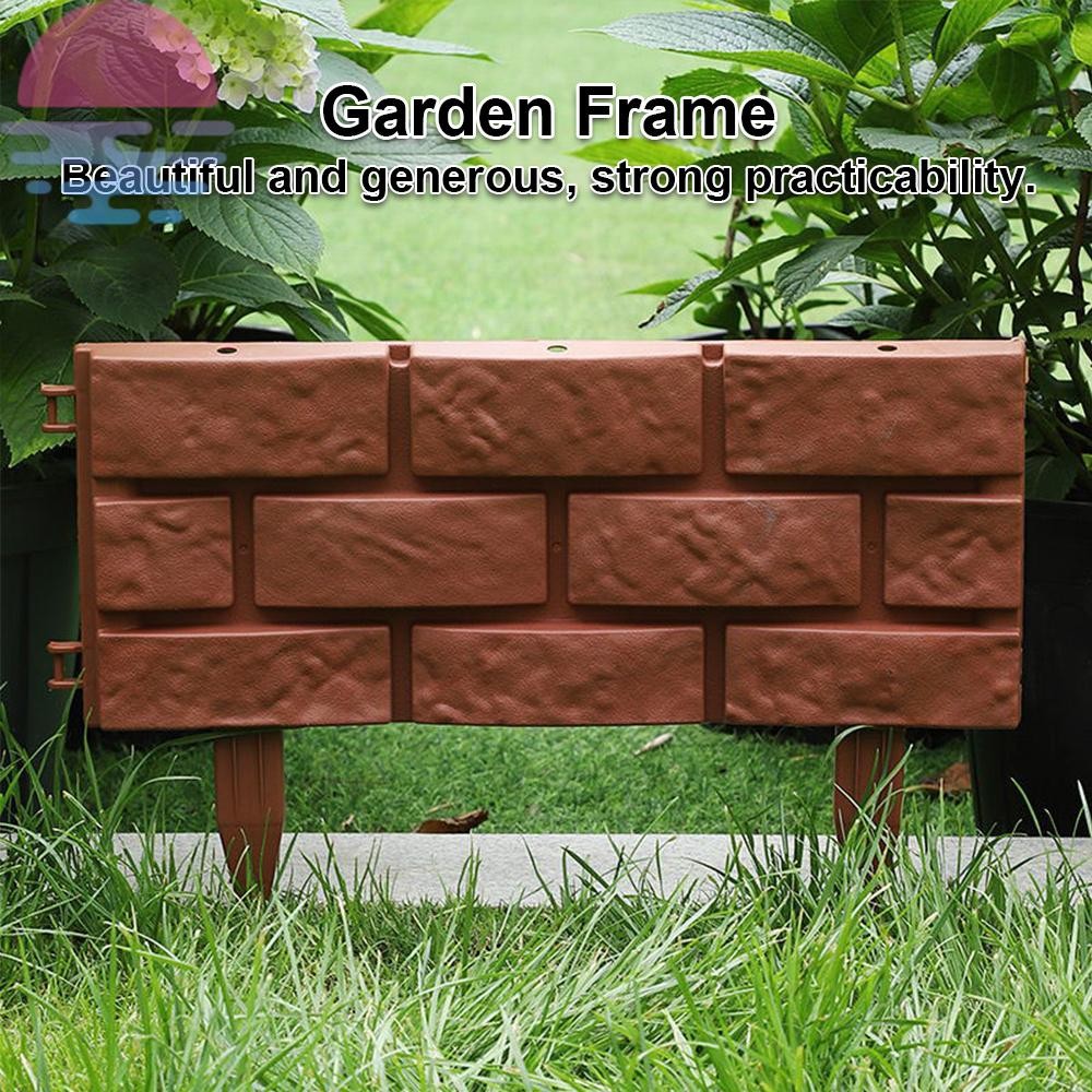 Garden Fence Edging Plastic Stone Brick Effect Lawn Flower Bed Edging ...