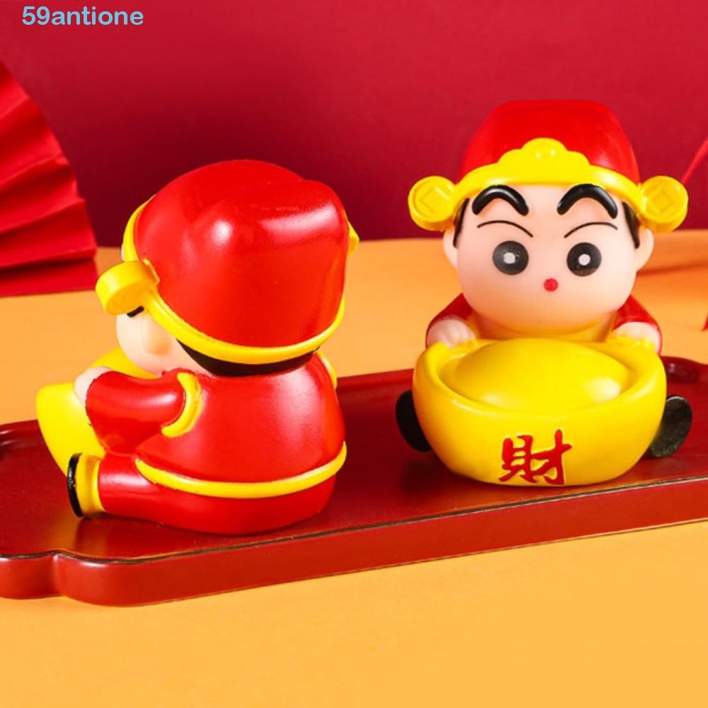 ANTIONE Crayon Shin-Chan Figurine, God of Wealth Decorative Shin Chan ...