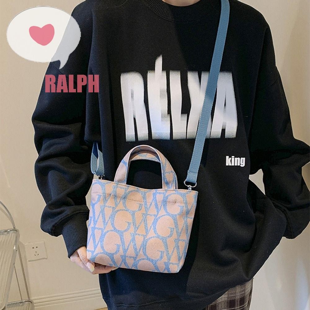 RALPH Letter Tote Bag, Thai Printing Gentlewoman Canvas Bag, Simple ...