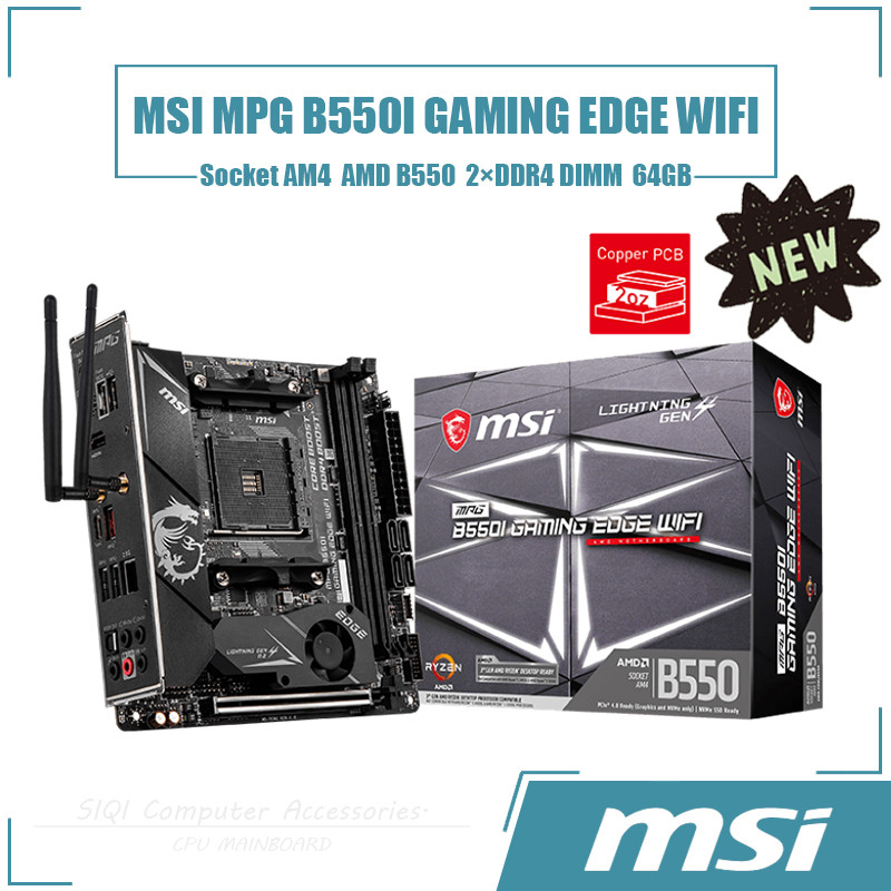 [NEW] MSI MPG B550I GAMING EDGE WIFI Motherboard 2xDDR4 DIMM Socket AM4 AMD B550 chipset Mini ...
