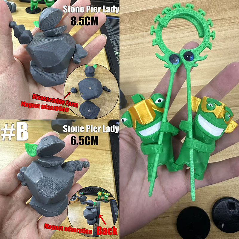 3D Printed Toys Ne Zha 2 Barrier Beast Stone Pier Lady DIY 2025 Popular ...