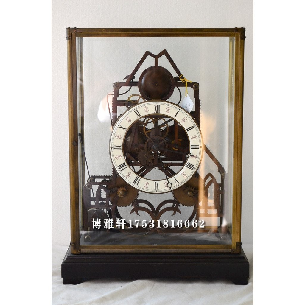 Clock Antique Distressed Machinery Pure Copper Skeleton Table Clock ...