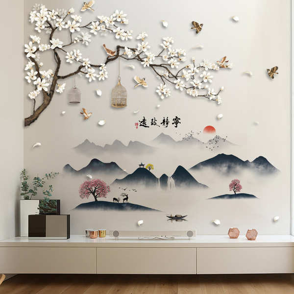 katil dinding aesthetic things for room Lukisan landskap gaya kuno Cina ...