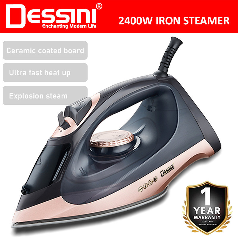 DESSINI ITALY 2400W Electric Ceramic Soleplate Garment Steam Iron ...