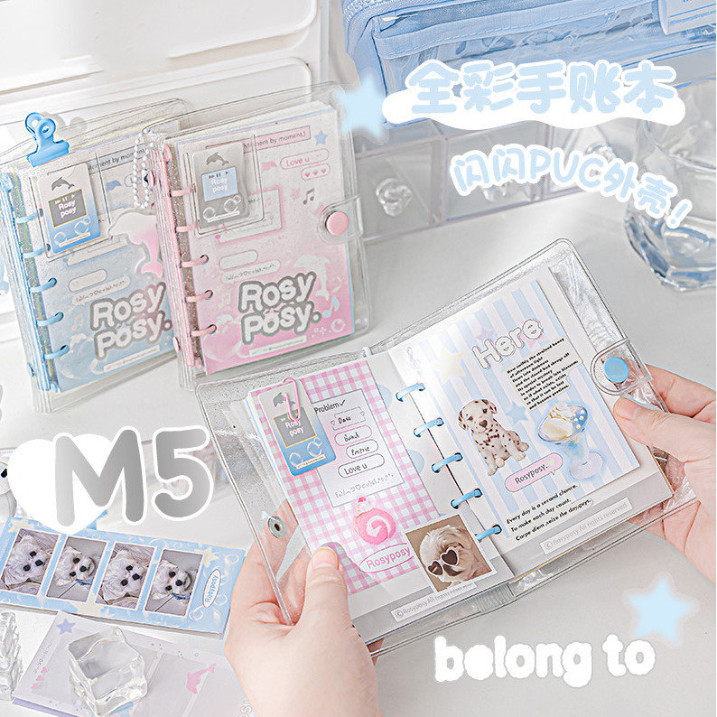 Cdaily|M5 Mini Handbook Girl Heart Handbook Loose-leaf Notebook Diary ...