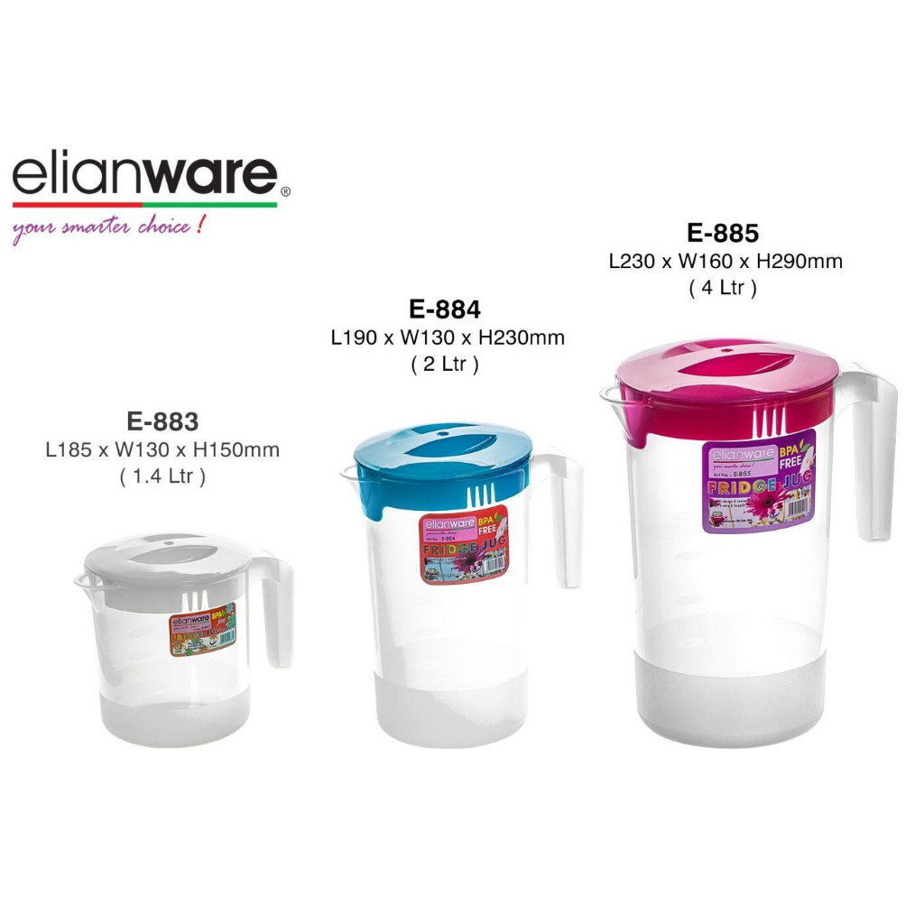 Elianware E-884 Fridge Water Jug Pitcher 2Liters Water Storage Jug ...