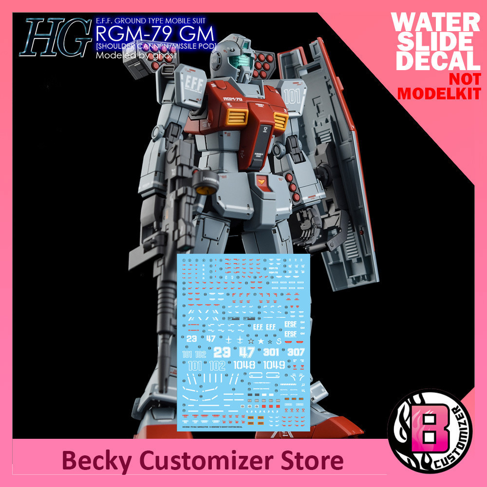 G-Rework [HG] RGM-79 GM with MISSILE POD (water slide decal) | Shopee ...