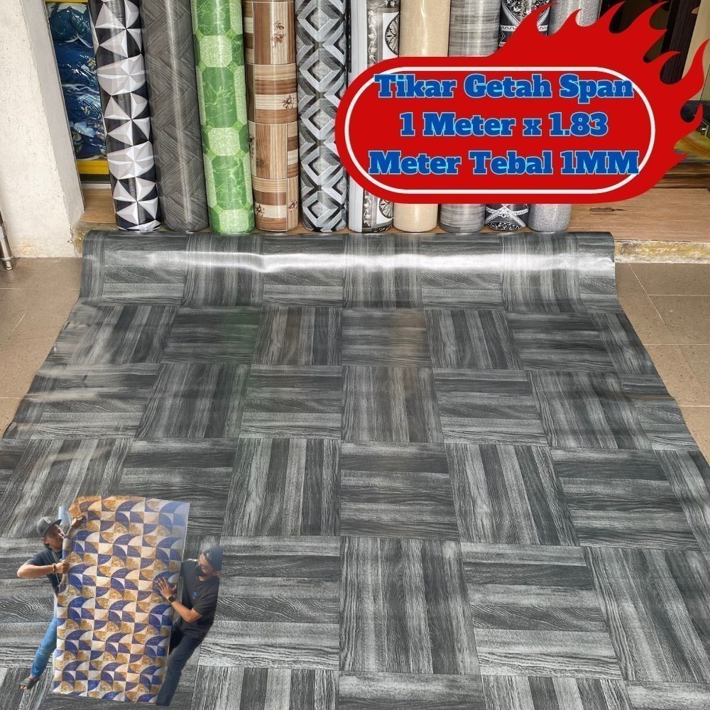 Tikar Getah Span (Size 1 Meter X 1.83 Meter Tebal 1mm) Span Rubber Mat ...