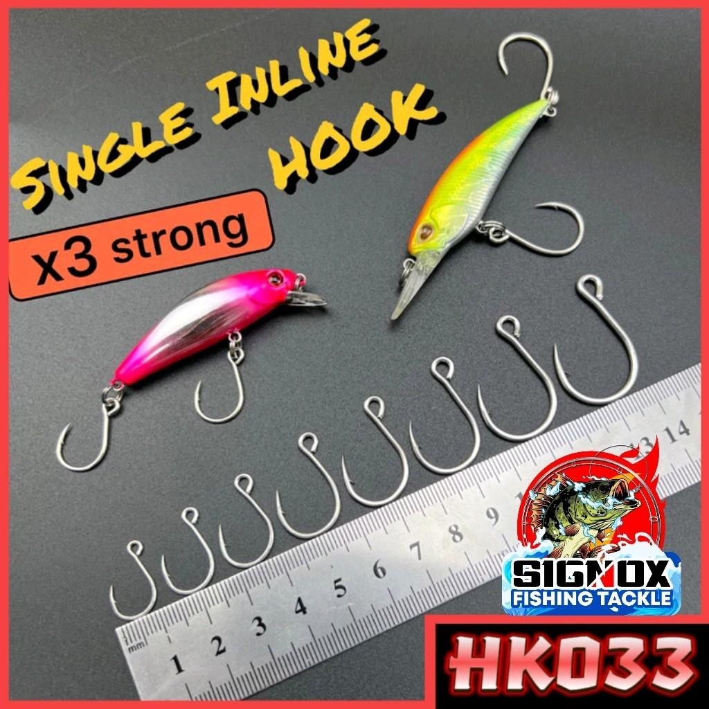 _SignoxTackle_Single Inline Hook High Carbon Steel MataKail Popper Minnow Crank Jig Pencil ...