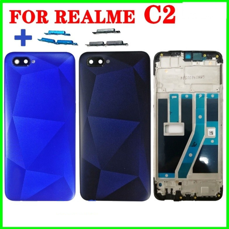 Back Battery Cover housing For Realme C2 C2S LCD Front frame middle ...
