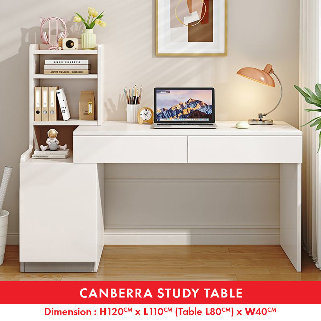 KENZZO : Canberra Student Study Table With Book Shelf Table With Drawer ...