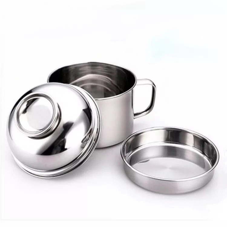 Stainless Steel Fast Food Cup Double-Layer Bento Box Student Canteen ...