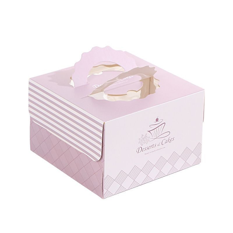 4/6/8 inch cake box cartoon thick open window portable birthday cake ...