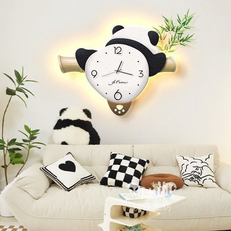 Panda Wall Clock Living Room Clock 2023 New Style Creative Clock Wall ...