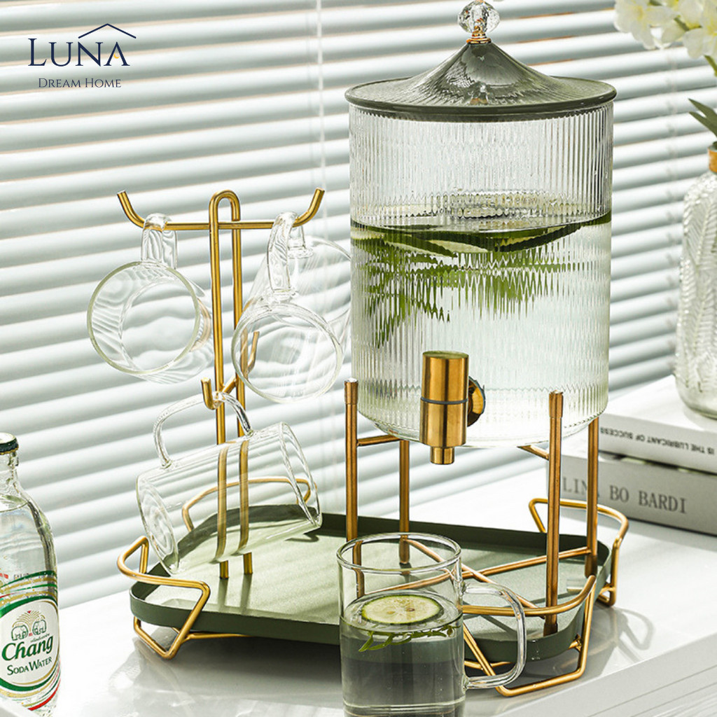 LUNA [Frost Water Dispenser Set] Raya Bekas Air Cold Hot 3.6L Glass ...