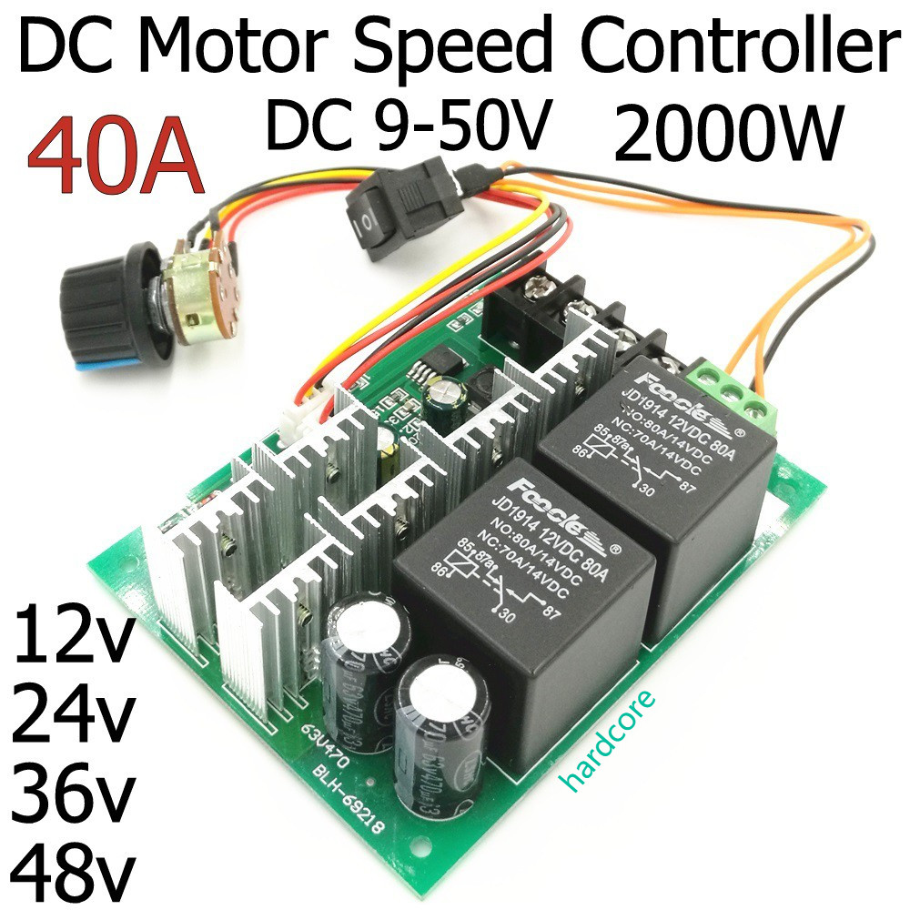 DC 9-50V 40A DC Motor Speed Control Reversible PWM Controller Forward Reverse Switch 2000W ...