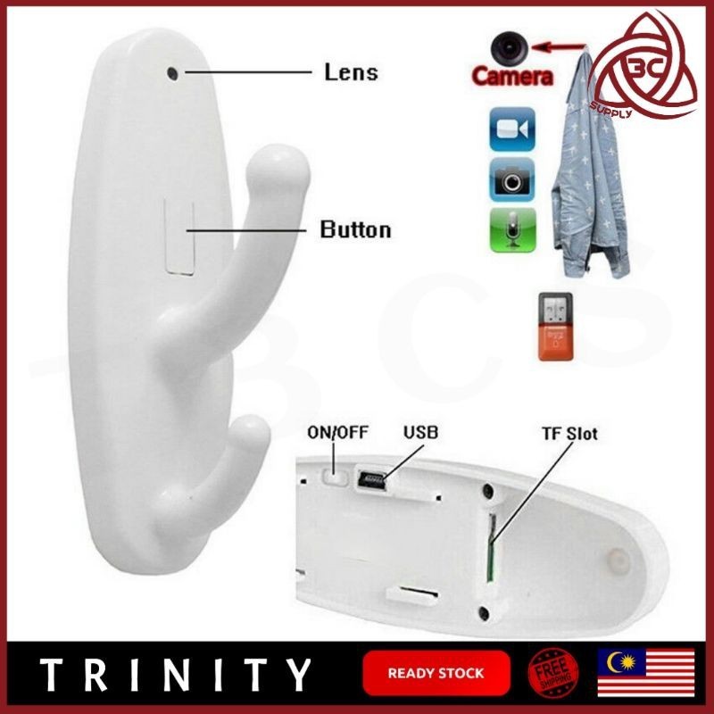 Shirt Wall Hook Design Support Camera Motion Detection Clothes DVR ...