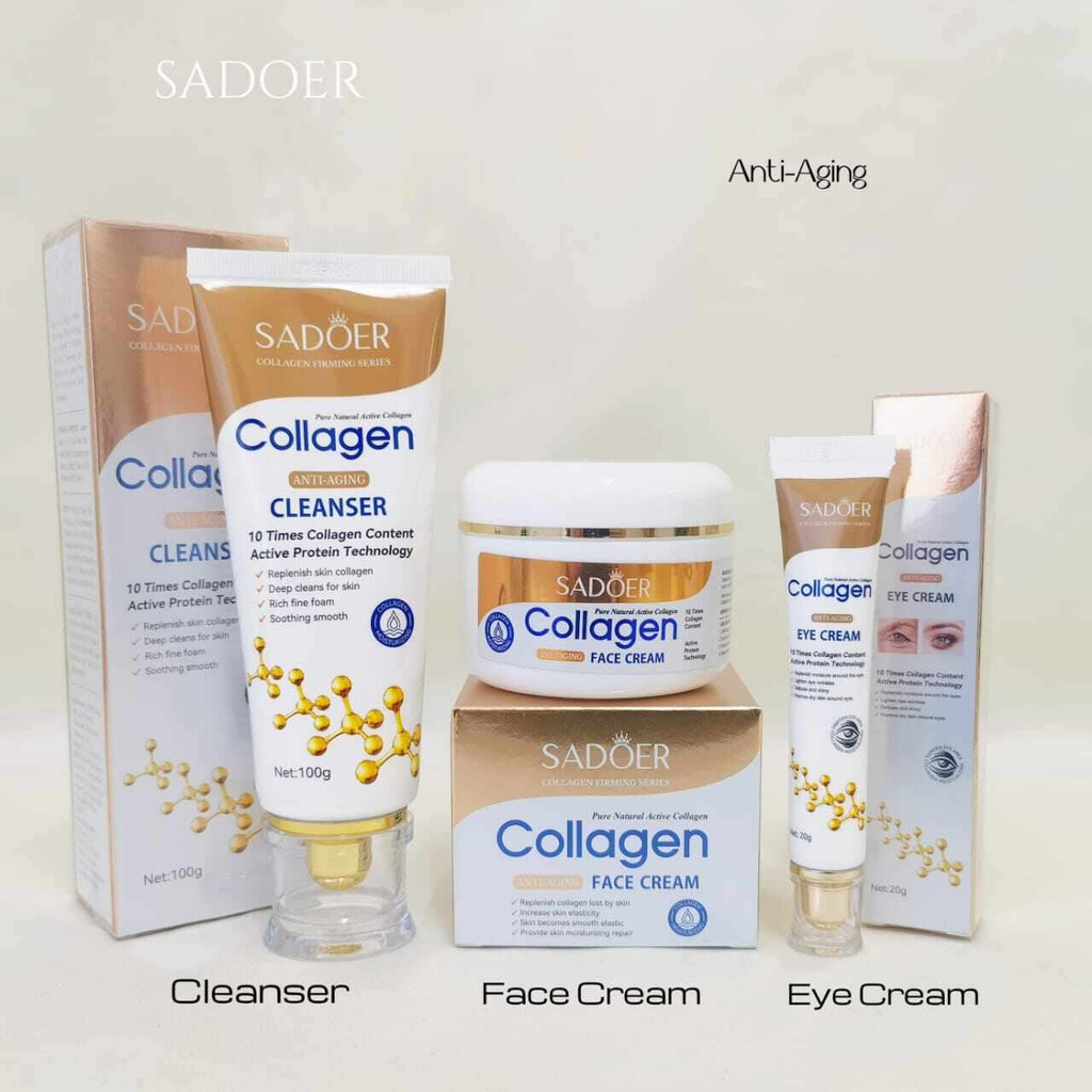 SADOER Collagen Anti-Aging Skin Care Set Whitening Body Cream Skin Care ...