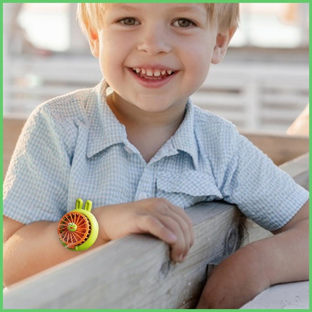 Portable Rechargeable Fan Small Adjustable Fan for Kids Cartoon Wrist ...