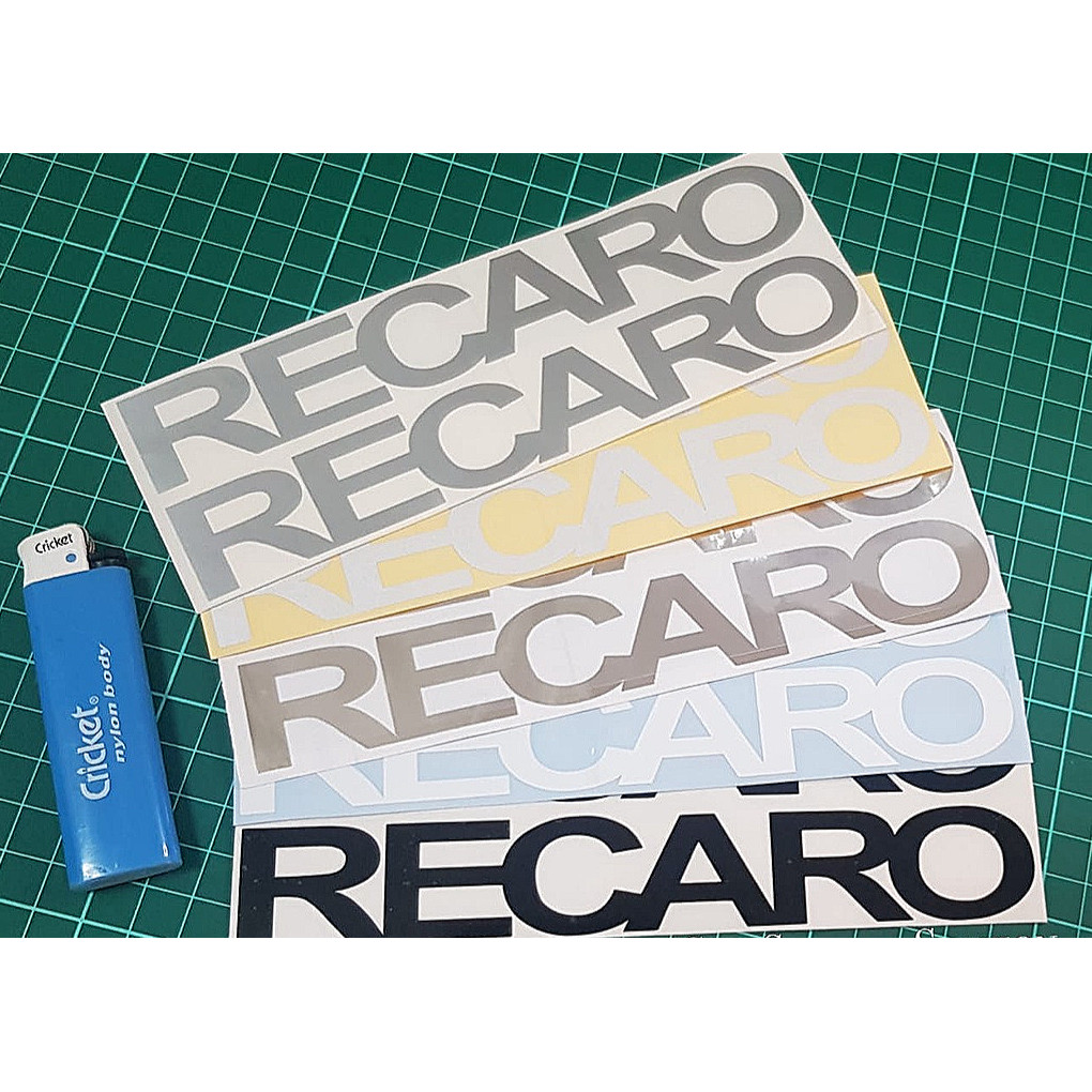 Sticker Cutting Recaro (1set = 2pcs) {White/Silver/Chrome/Black/White ...