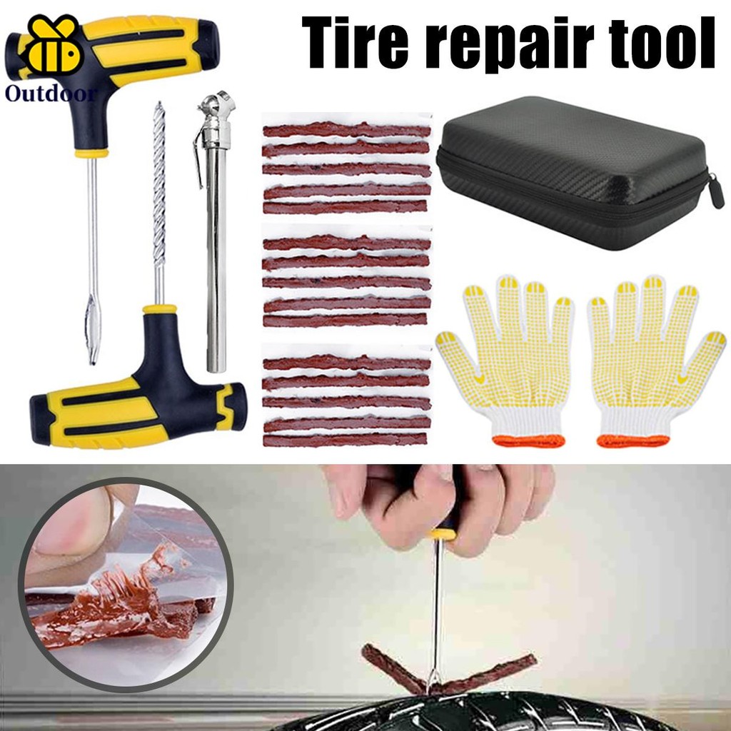Tubeless Tyre Puncture Repair Kit Tool Auto Tire Repair Kit with 15 ...