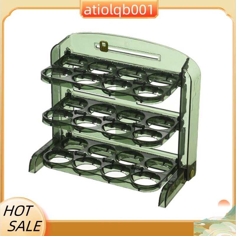 Flippable Egg Holder for Refrigerator,3 Layer Egg Storage Container for ...