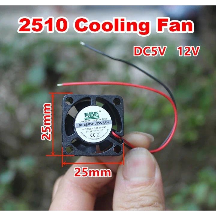 Brand New Mini 25*10m DC 5V 12V Cooler Brushless Chipset Heatsink Mute ...
