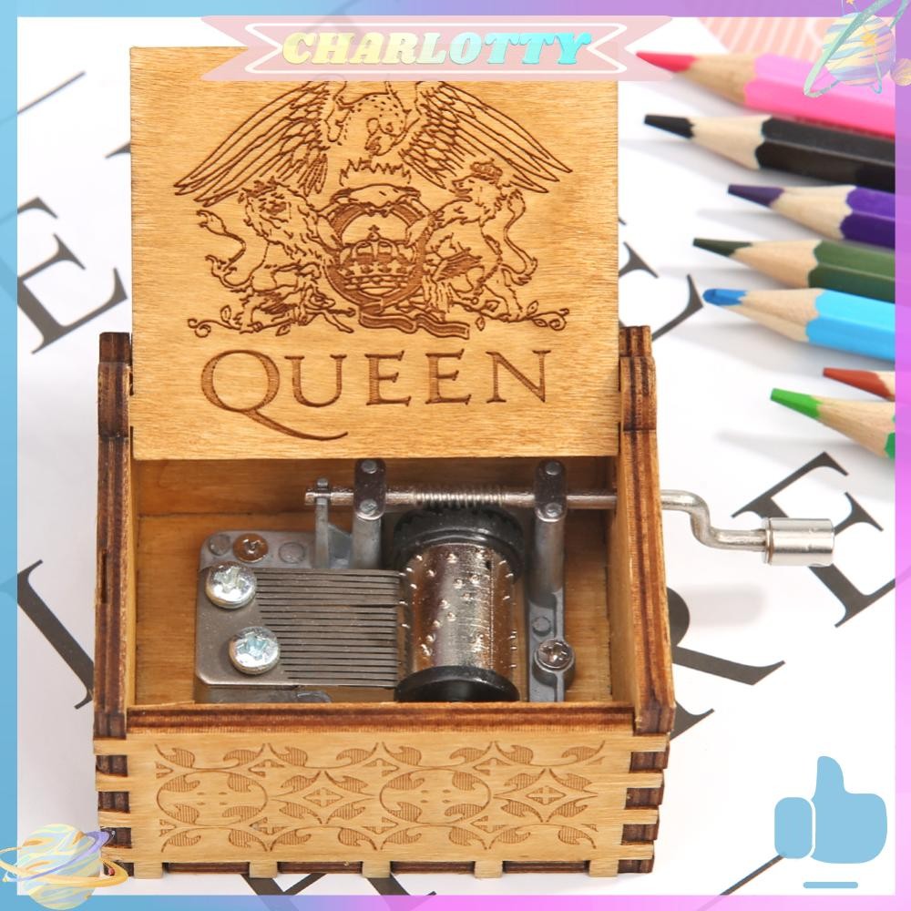 CHA Wooden Music Box Retro Manual Carved Music Box Multifunctional Hand ...